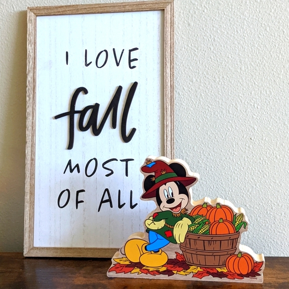 Disney | Holiday | Disney Mickey Mouse Holiday Pumpkin Fall Decor Sign ...